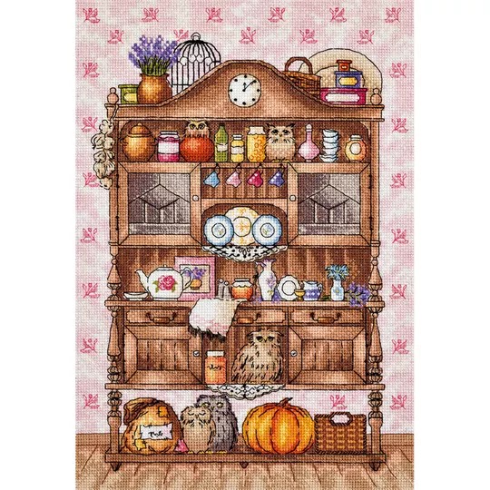 Panna Shelves With Owls Cross Stitch Kit Stitcher panna-shelves-with-owls-cross-stitch-kit-stitcher